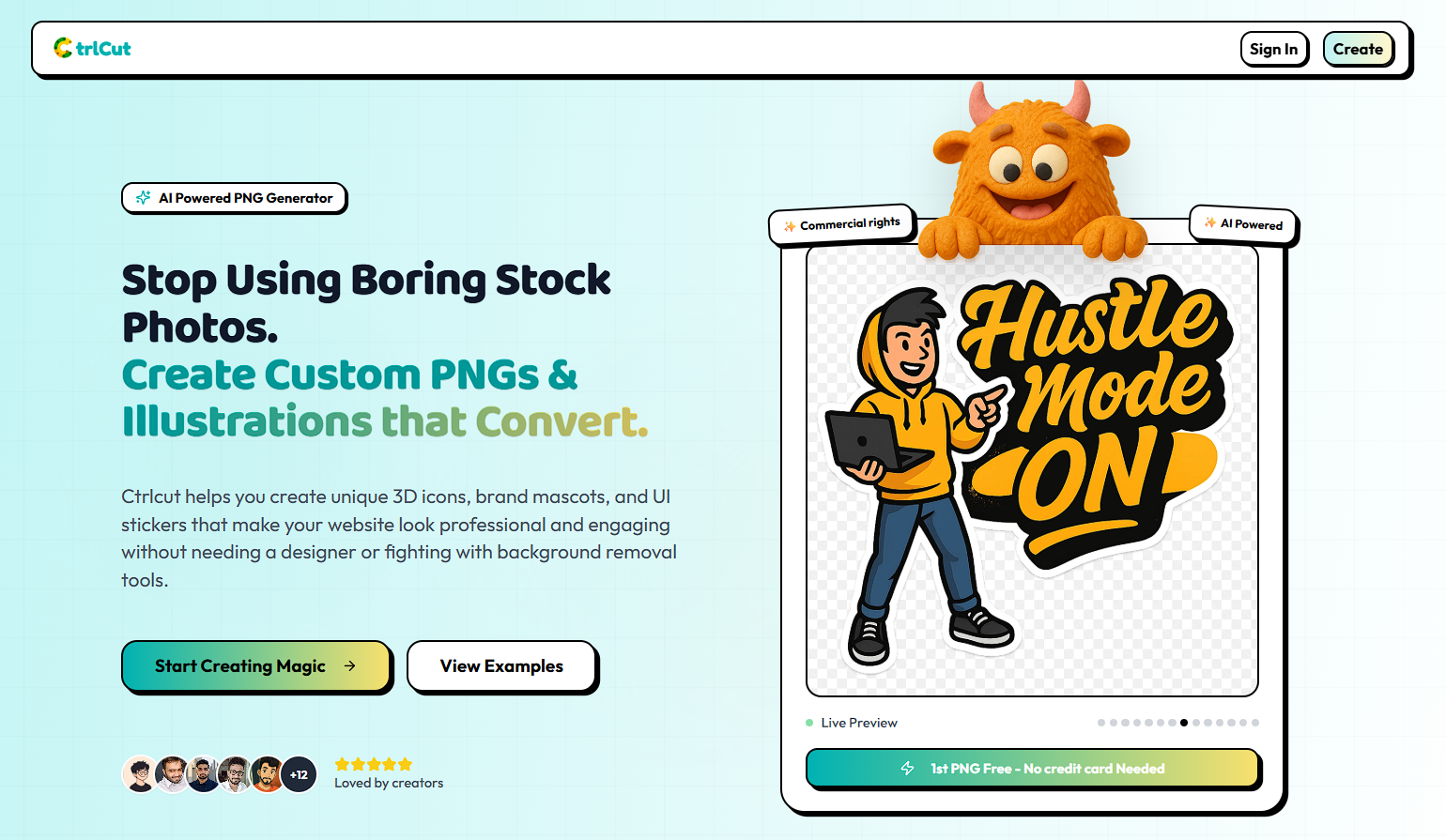 Ctrlcut | AI PNG Generator for Custom 3D Icons, Stickers & Mascots